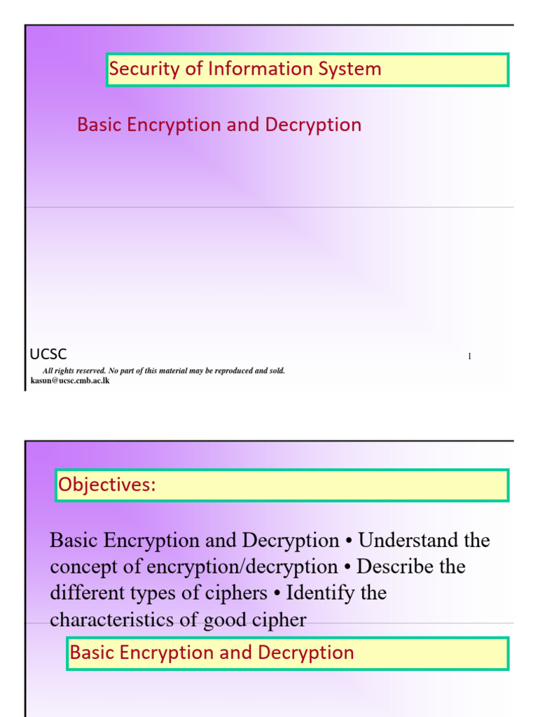 Security 2 Encryption Decryption PDF | PDF | Cryptanalysis | Cryptography