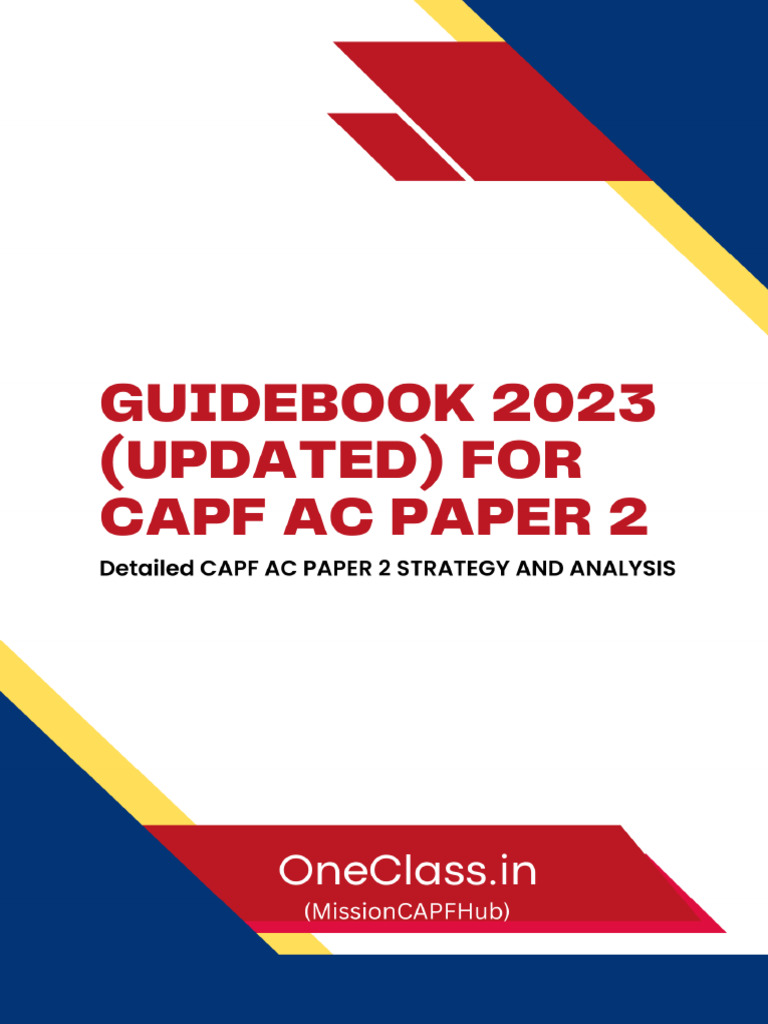 Guidebook 2023 For CAPF Paper 2 Updated | PDF | Essays | Word