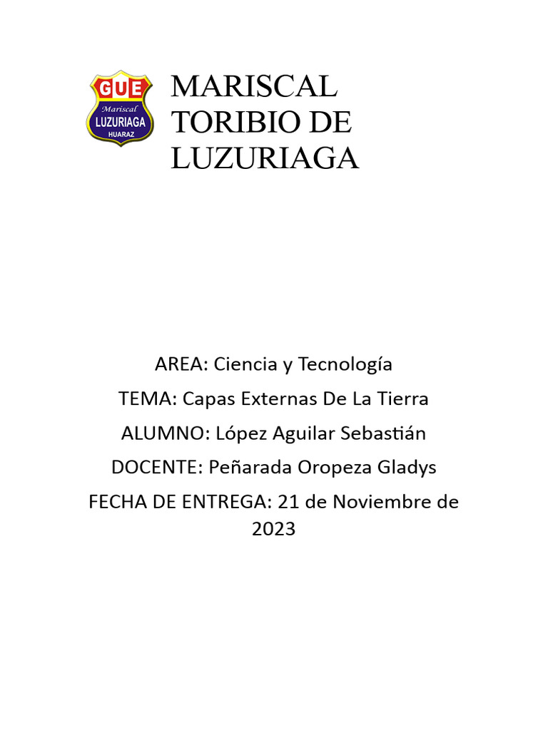 Mariscal Toribio de | PDF | Tierra | Geología