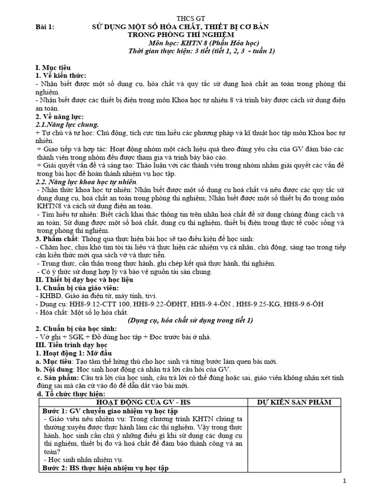 Giáo Án Khtn 8 - Kntt Đầy Đủ Có Ôn Tập | PDF