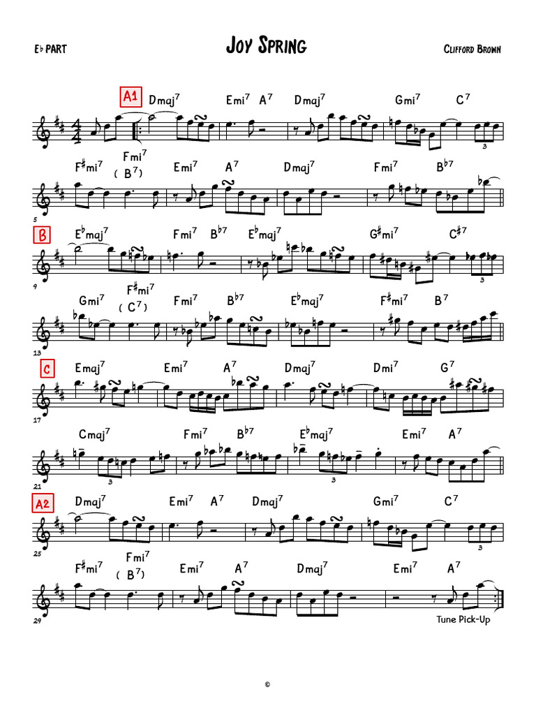 Joy Spring Eb Part | PDF | Harmony | Elements Of Music