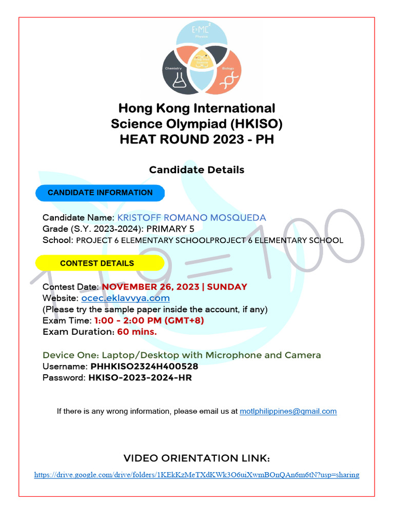 Hkiso 2023 Heat Round Log in Details P5 103 | PDF