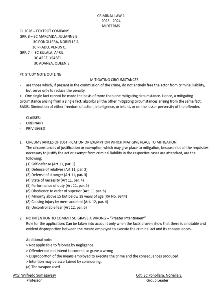 Criminal Law 1 - GRP 8 Activity | PDF | Criminal Law | Crimes