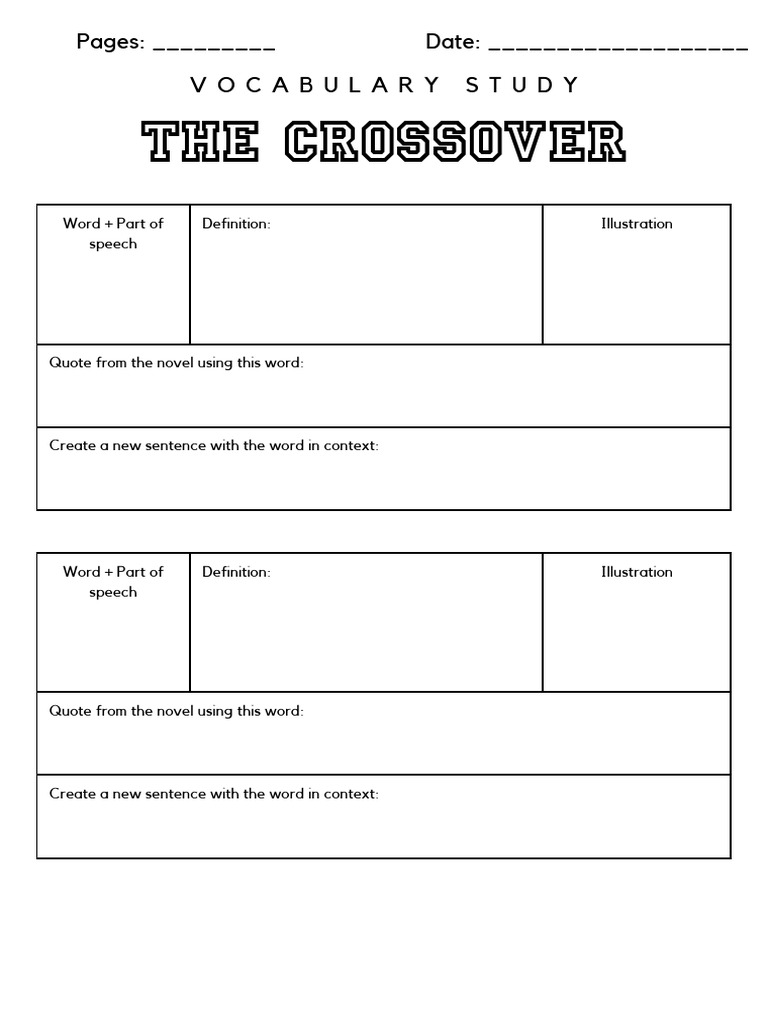 The Crossover - Vocabulary Study - Long | PDF