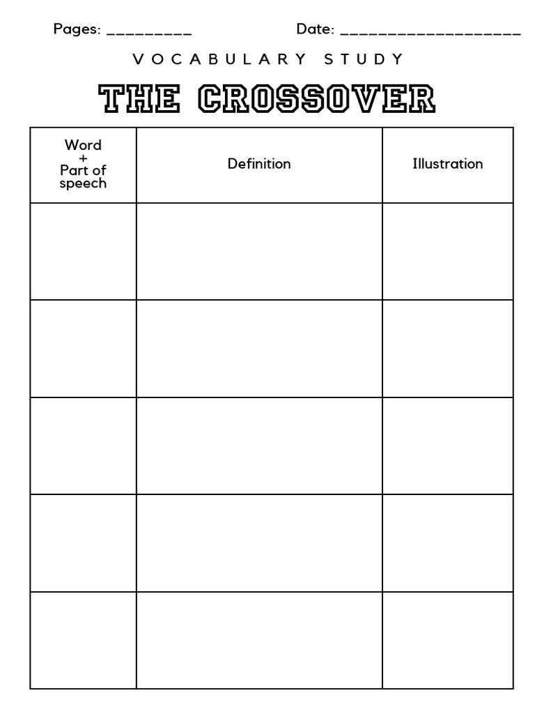 The Crossover - Vocabulary Study | PDF