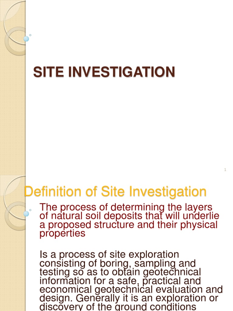 Site Investigation | PDF | Geotechnical Engineering | Natural Materials