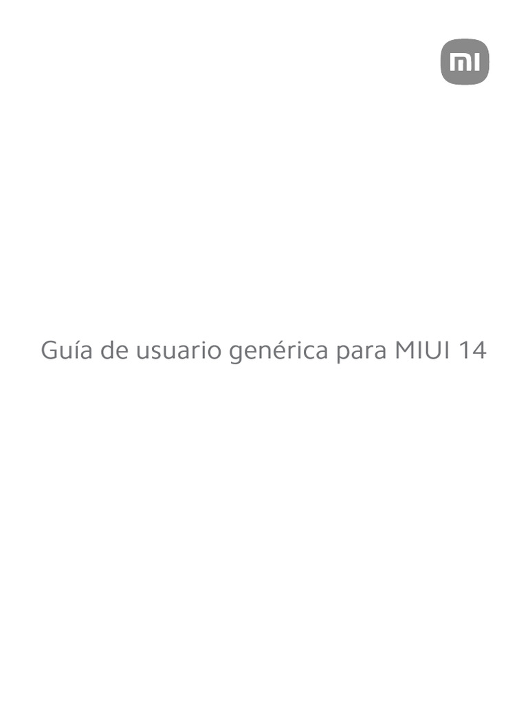 Generic User Guide For MIUI 14 Es | PDF | Cargador de batería | Ventana ...