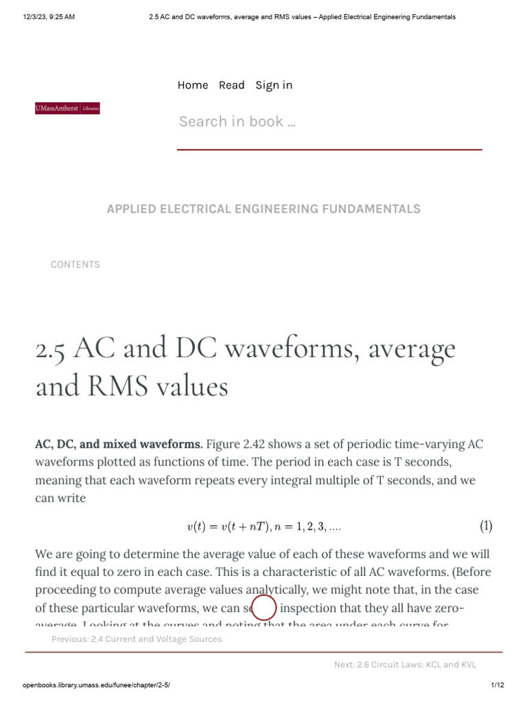 Average and RMS Values | PDF | Root Mean Square | Amplitude