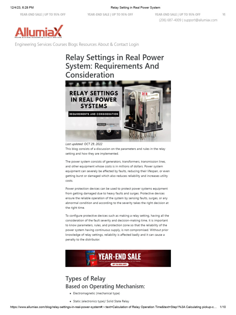 Relay Setting in Real Power System | PDF | Relay | Electrical Components