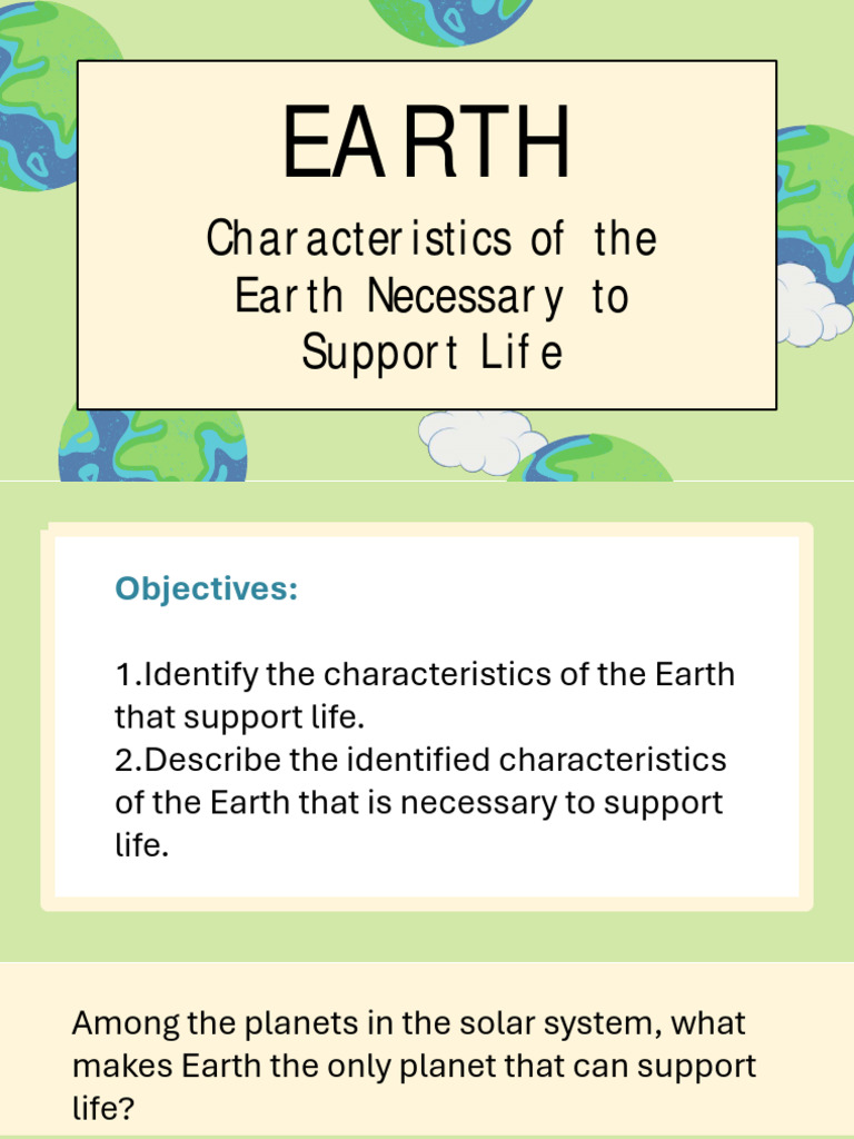 Earth’s Essential Characteristics for Life | PDF | Earth | Water