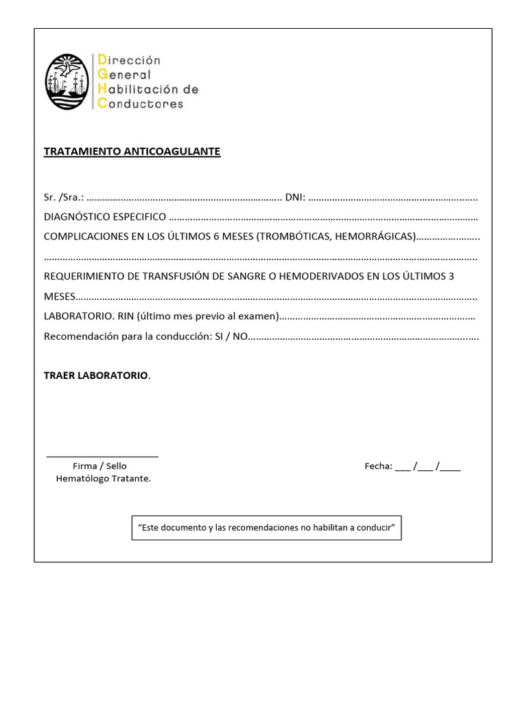 Anticoagulante DGHC | PDF