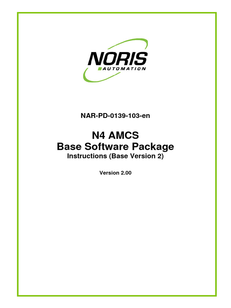 NAR-PD-0139-103-en V200 N4 AMCS BaseSoftwarePackage Instructions | PDF ...