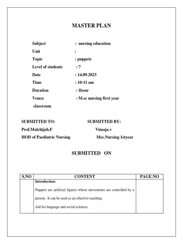 Master Plan Puppet | PDF | Puppets | Puppetry