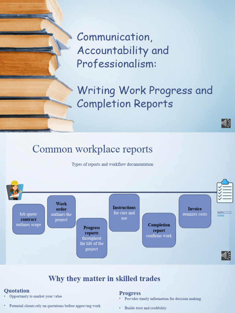 Writing Progress and Work Completion Reports Lesson | PDF | Employment ...