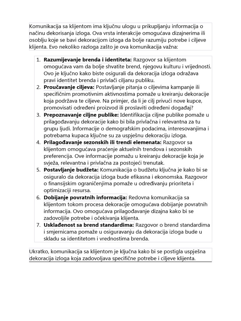 Komunikacija Sa Klijentom | PDF