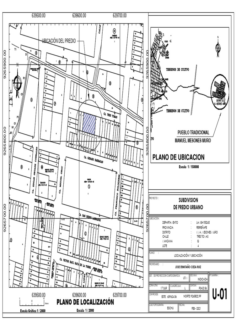01 PLANO DE UBICACIÓN | PDF | Geografía | Geometría analítica