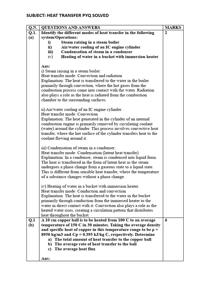 HT Pyq Solved | PDF | Heat Transfer | Heat