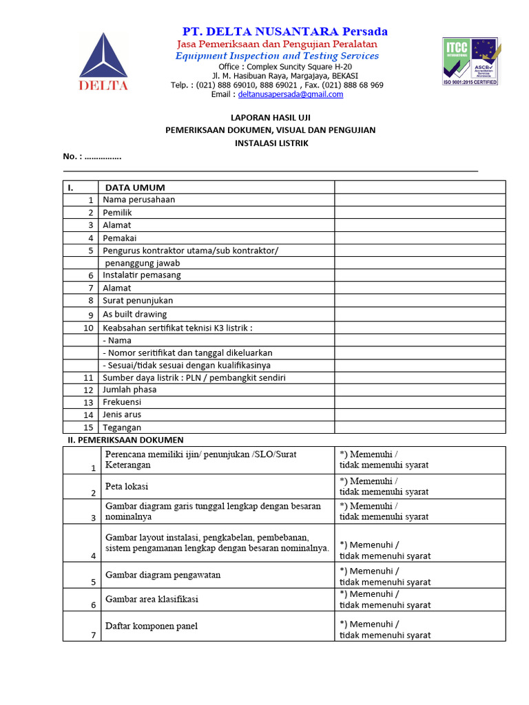 Checklist Listrik Baru | PDF