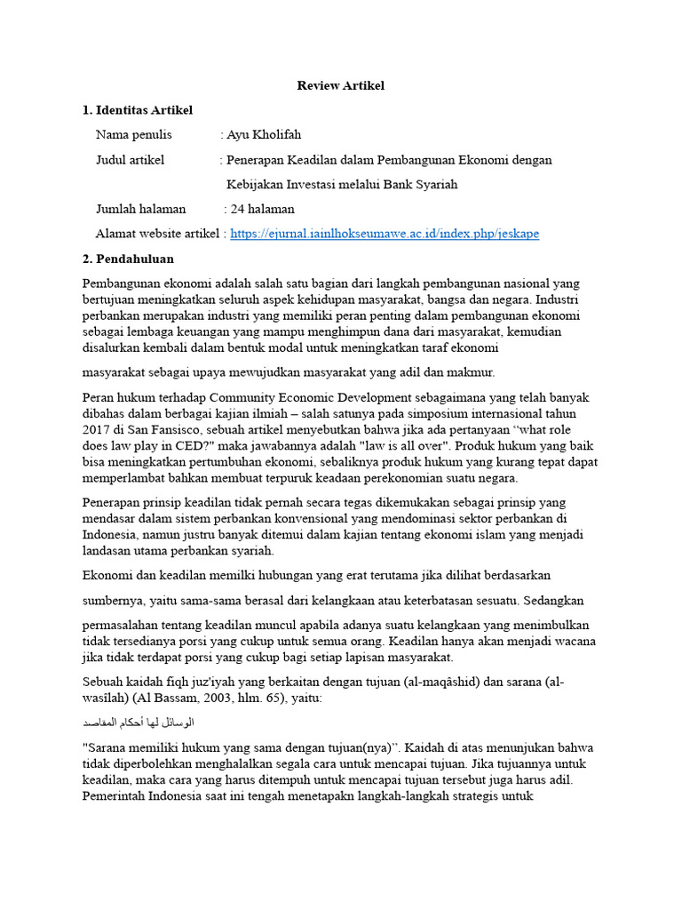 Contoh Review Artikel | PDF