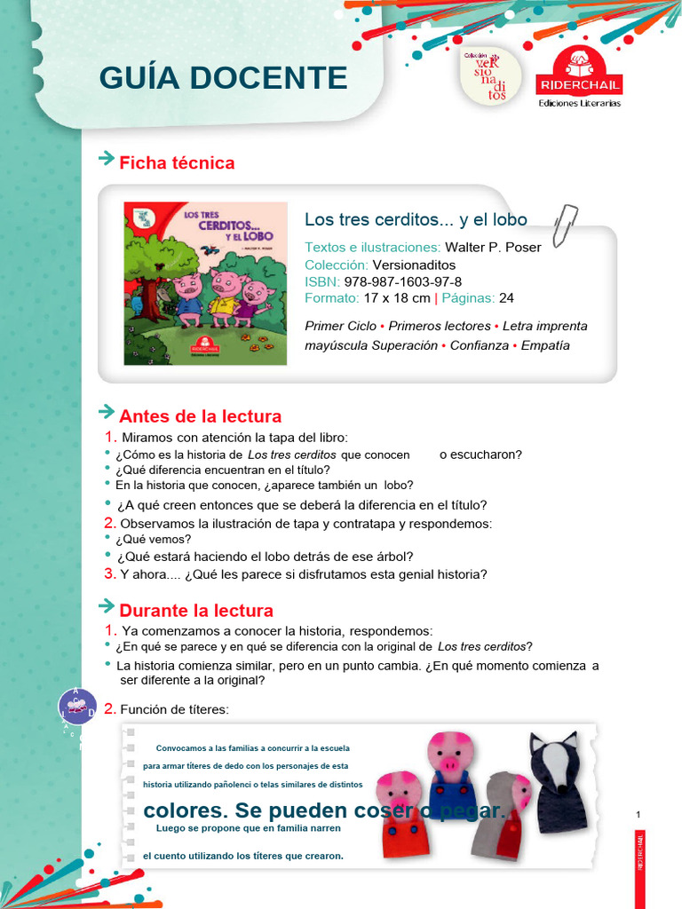 Guía Docente: Los Tres Cerditos | PDF