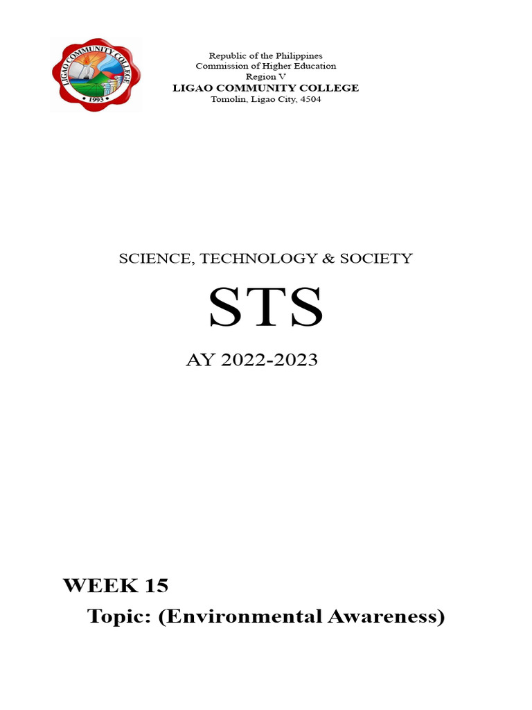 Environmental Awareness Week 15 STS | PDF | Climate Change | Extreme ...
