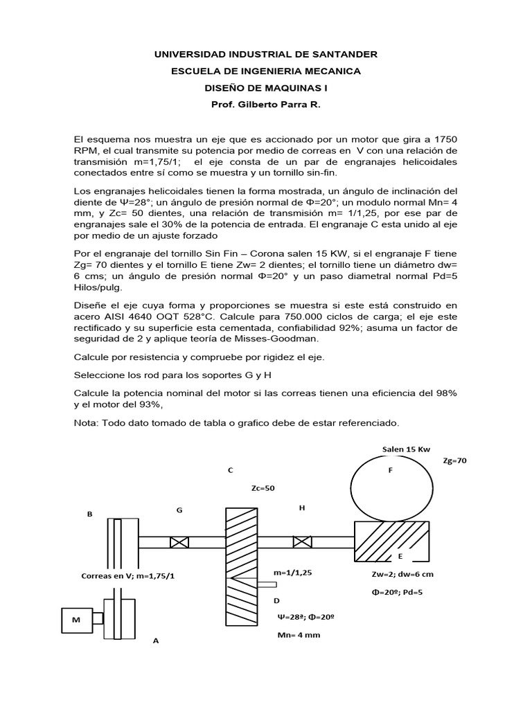 Trabajo Final Ejes 2-2020 | PDF | Engranaje | Tornillo