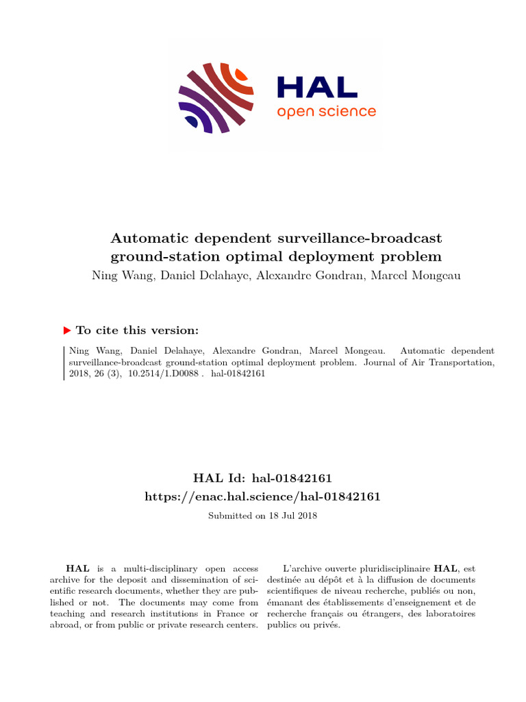 Automatic Dependent Surveillance Pdf Radio Propagation Mathematical Optimization