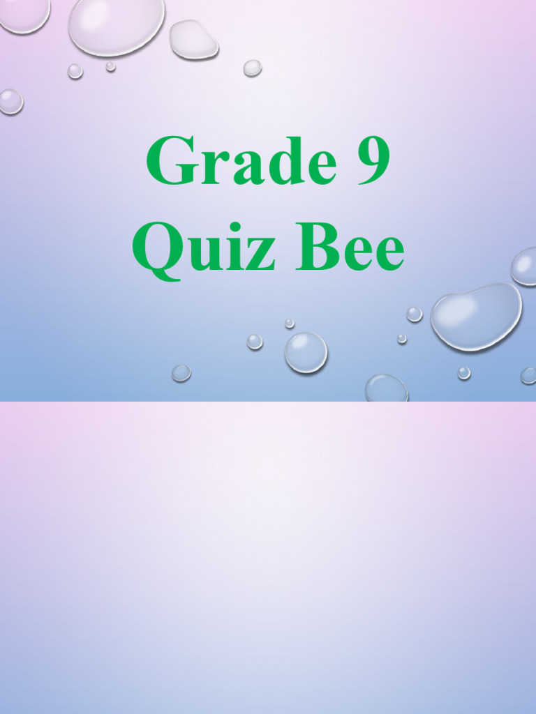 Grade 9 Quiz Bee Today | PDF | Poetry