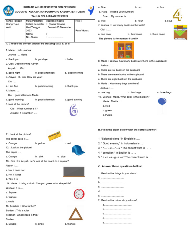 SAS BING Kelas 1 | PDF
