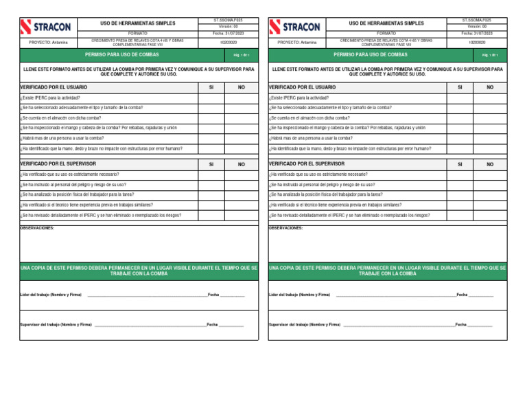 Permiso y Verificación para Uso de Combas | PDF | Informática