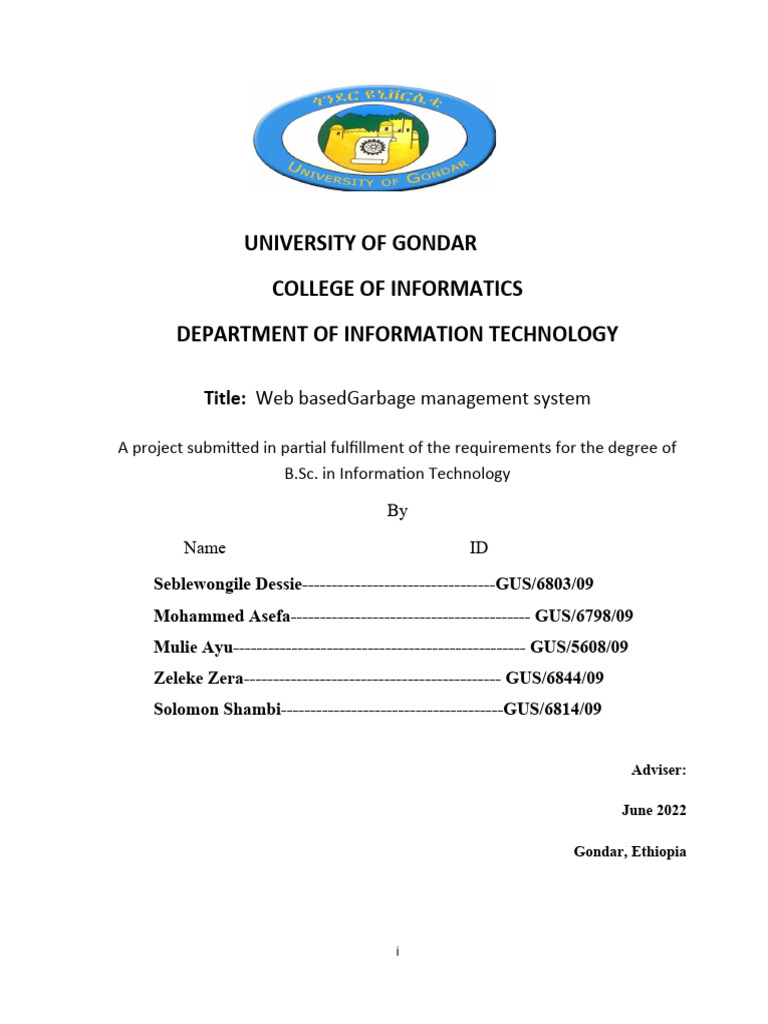 Web-Based Garbage Management System | PDF | Use Case | Waste Management