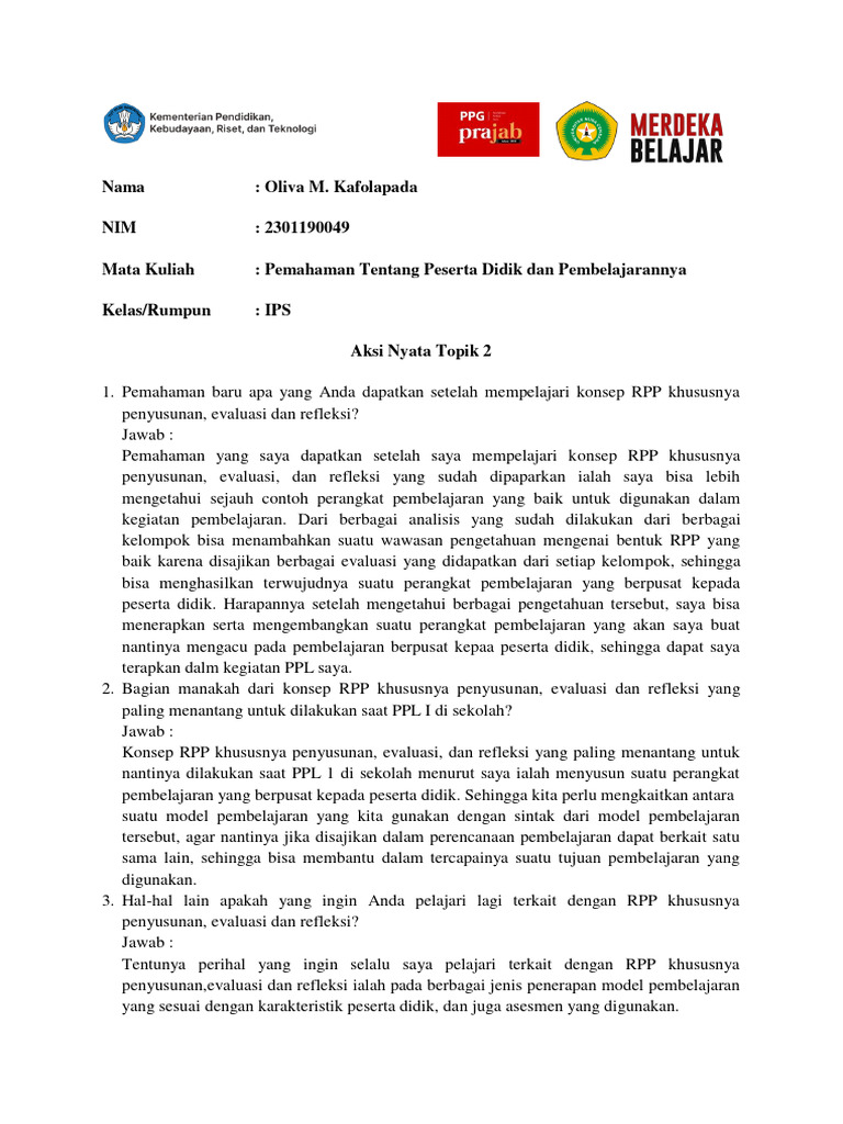 Aksi Nyata Topik 2 PPDP | PDF