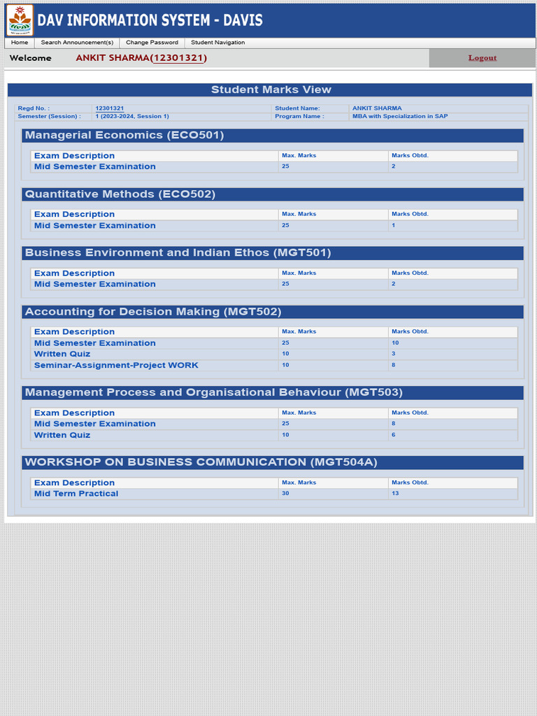 DAV Information System | PDF