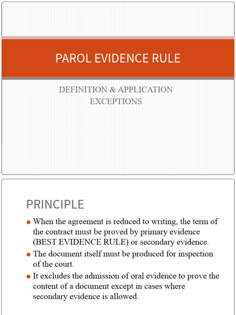 Parol Evidence Rule | Download Free PDF | Parol Evidence Rule | Evidence