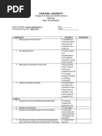 Bag Technique Checklist | PDF | Hand Washing | Respiratory System