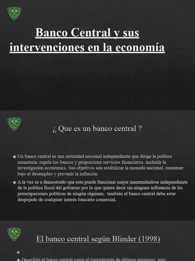 Banco Central y Sus Intervenciones | PDF | Bancos centrales | Bancos