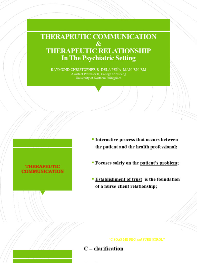 Therapeutic Communication | PDF | Communication | Empathy