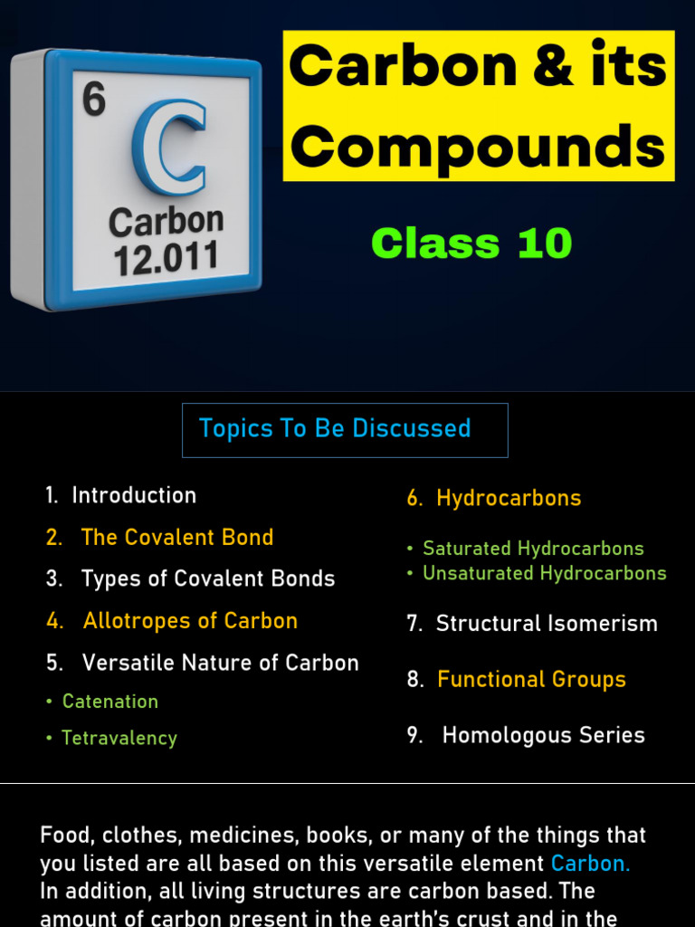 Carbon and Its Compounds Class 10 Full Chapter 2022-23 | PDF | Ethanol ...