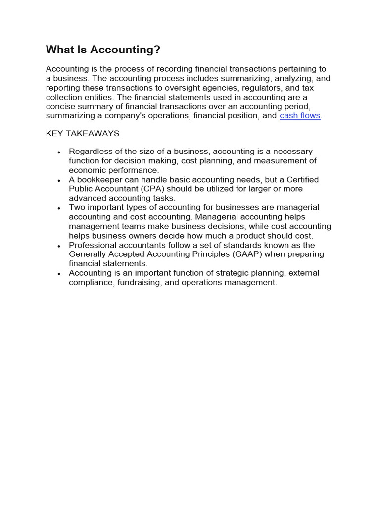 Accounting Notes | PDF | Accounting | Accountant