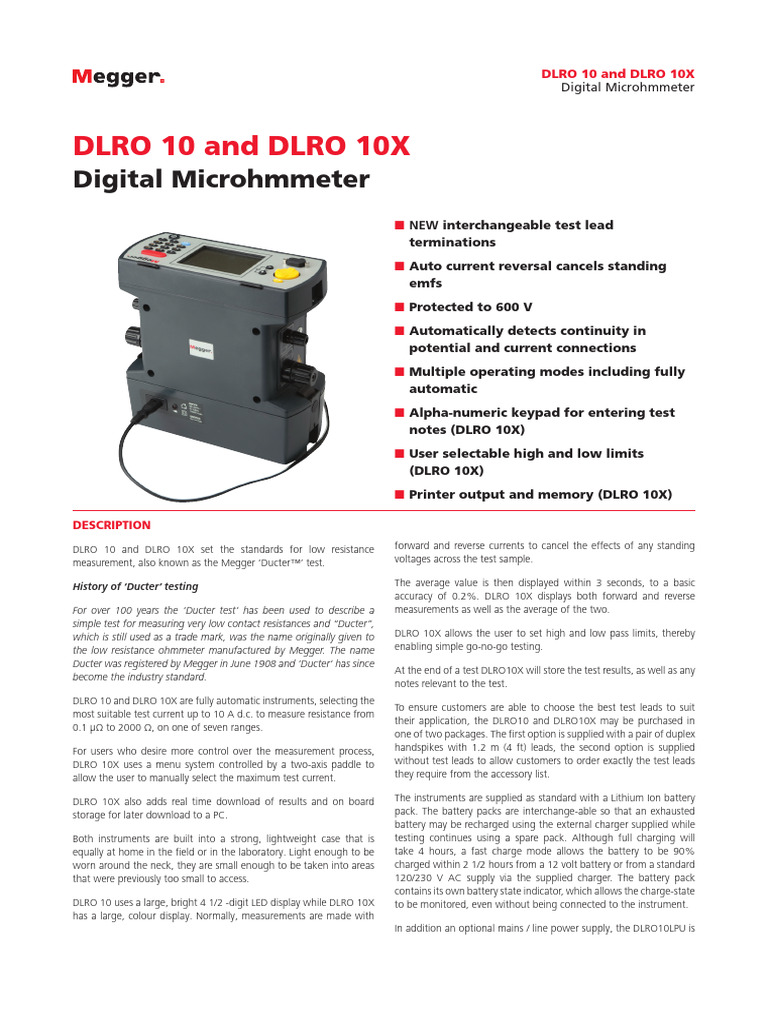 DLRO10-DLRO10X DS en | PDF | Rechargeable Battery | Battery Charger