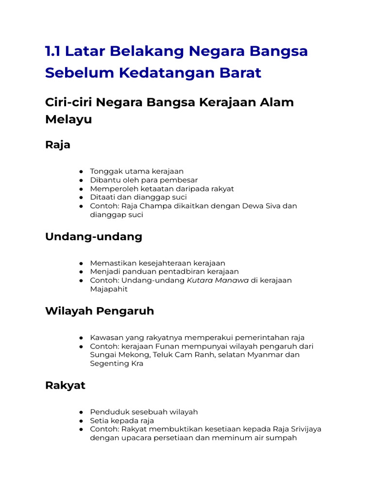Nota Sejarah Ting. 4 | PDF