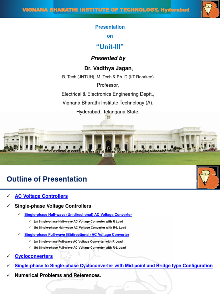 Final PPT On AC-AC Converters - Unit-3-1 | PDF | Rectifier | Alternating Current