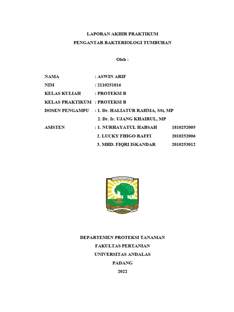Laporan Akhir Praktikum Bakjteriologi Aswin | PDF | Sains & Matematika