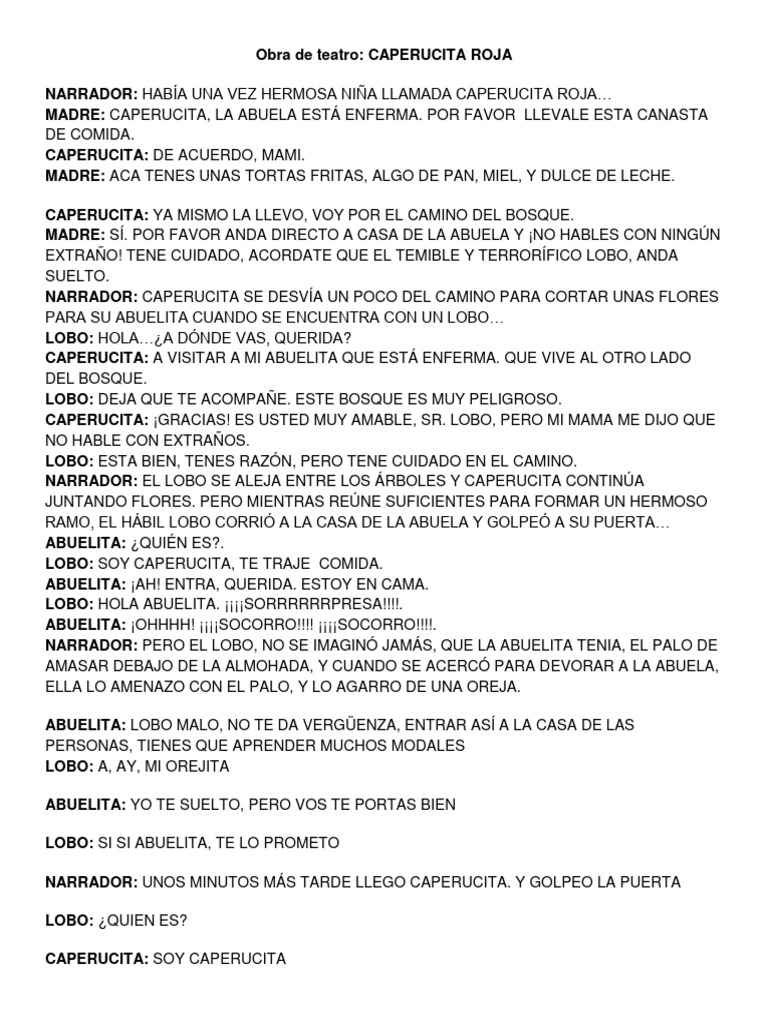 Caperucita Roja Teatro | PDF | Caperucita Roja