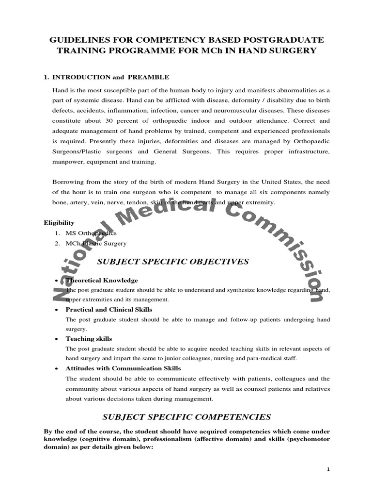Final Guidelines MCH Hand Surgery 12.12.2017 | PDF | Surgery | Medical ...