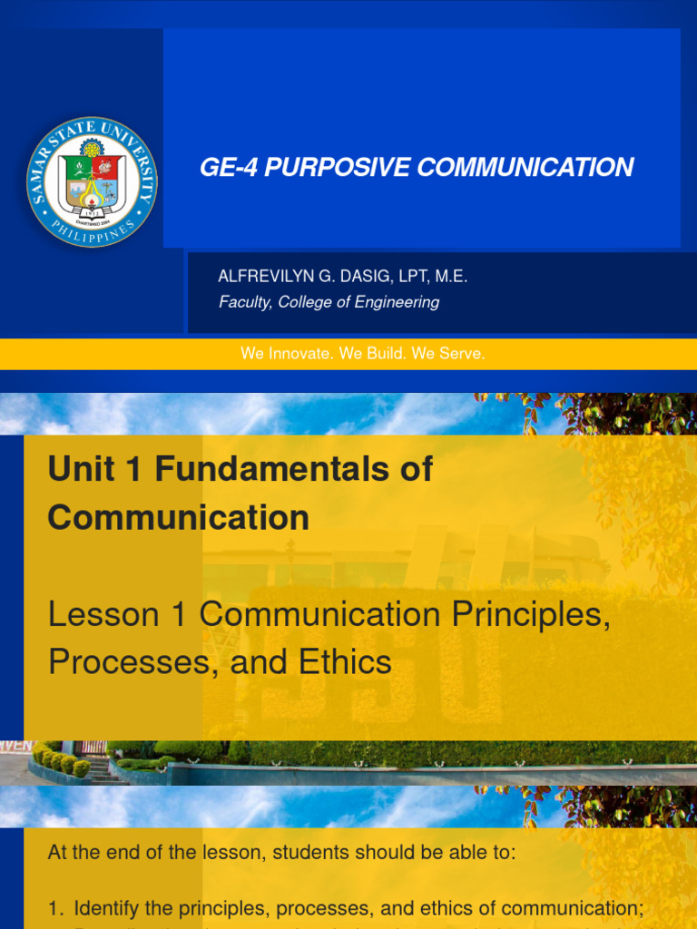 GE 4 Unit 1 Lesson 1 | PDF | Communication | Human Communication