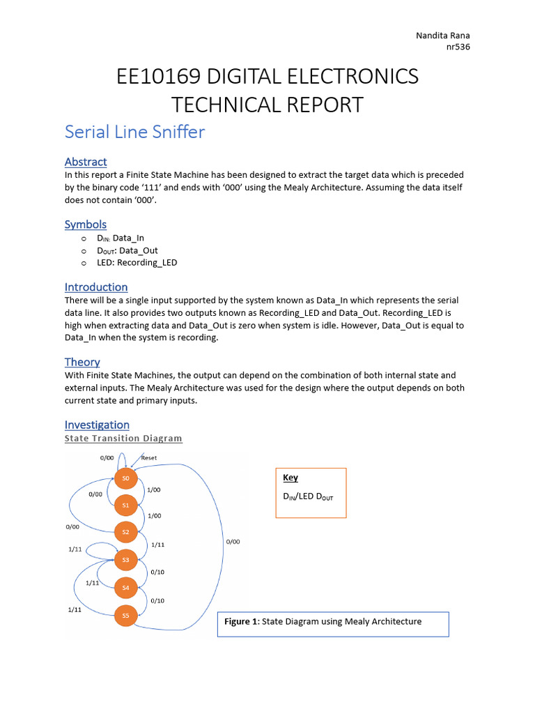 Ee10169 Digital Electronics Technical Report | PDF | Electronic Design ...
