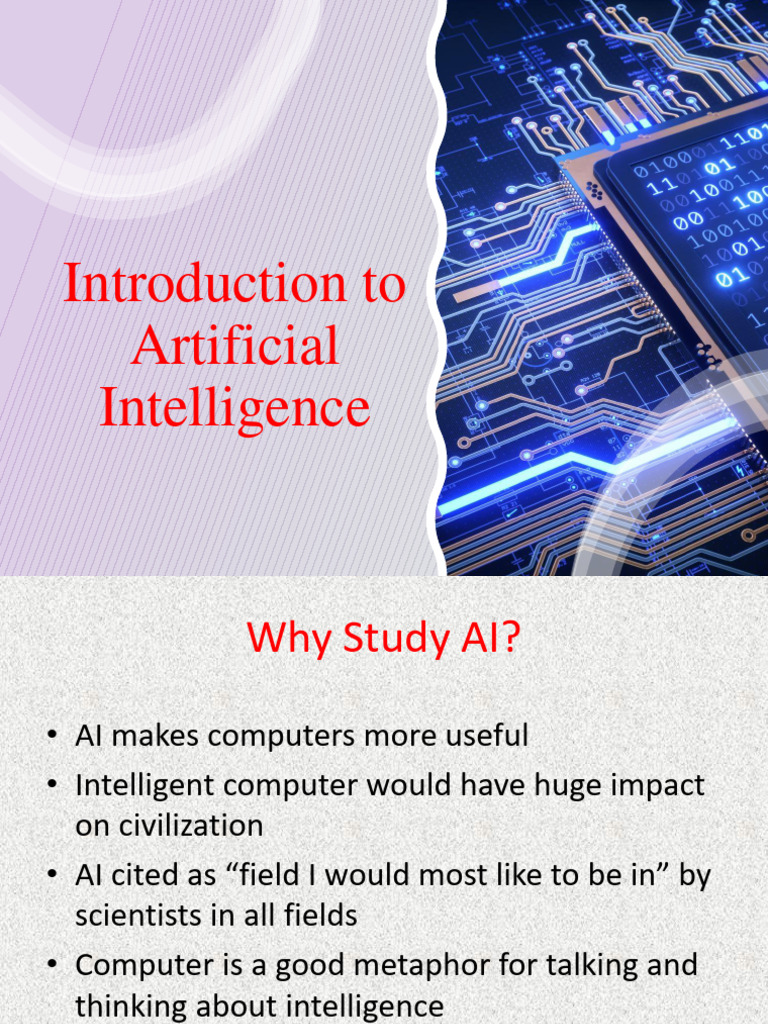 AI Lec1-1 | PDF | Intelligence (AI) & Semantics | Artificial Intelligence