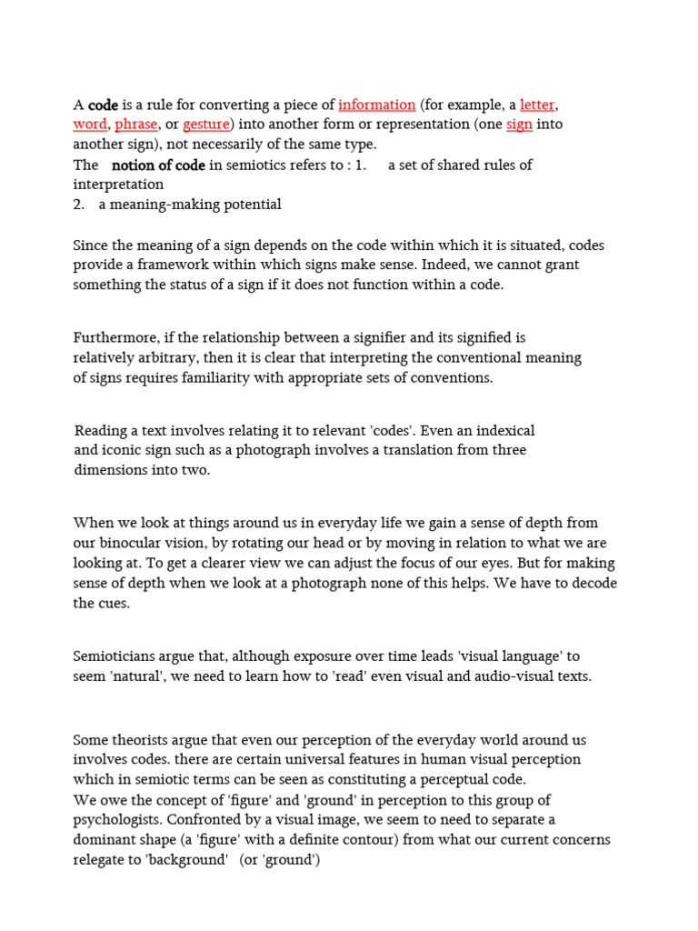 CODES | PDF | Semiotics | Code
