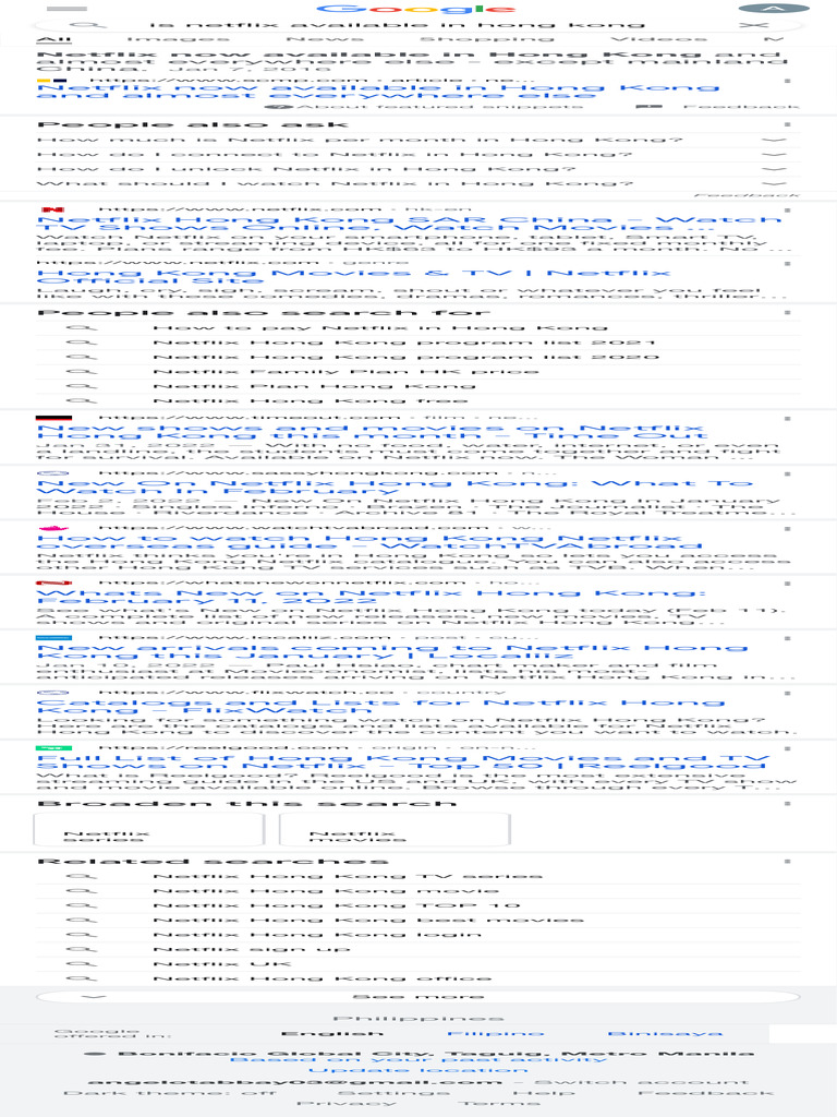 Is Netflix Available in Hong Kong - Google Search | PDF